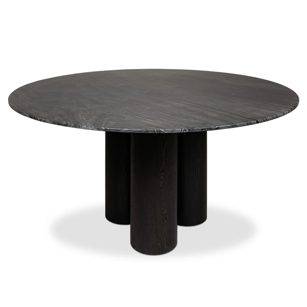 Triple Sec Marble Dining Table in Black Oak - ModShop
