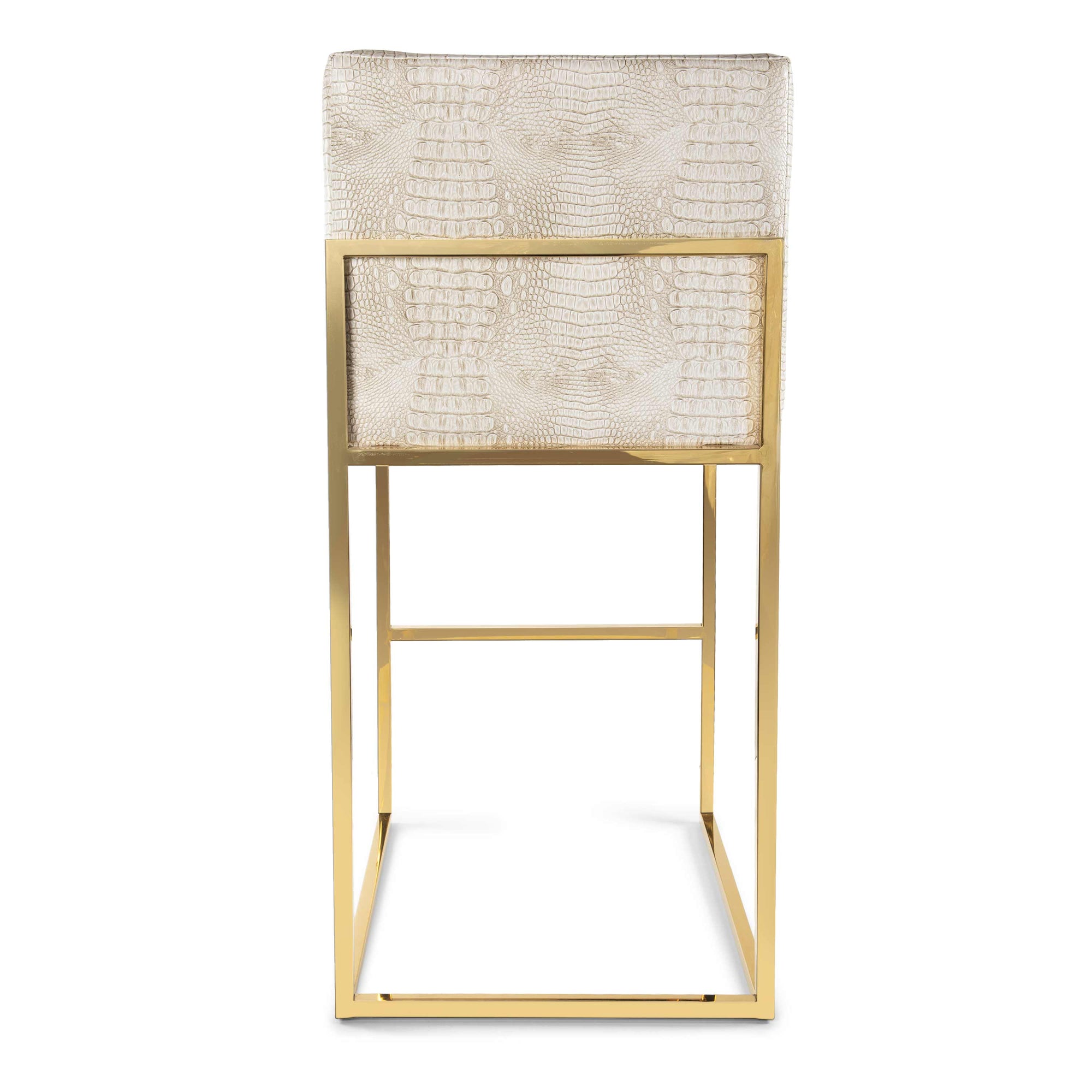 007 Barstool with Back - Faux Croc Seat Upholstery - ModShop