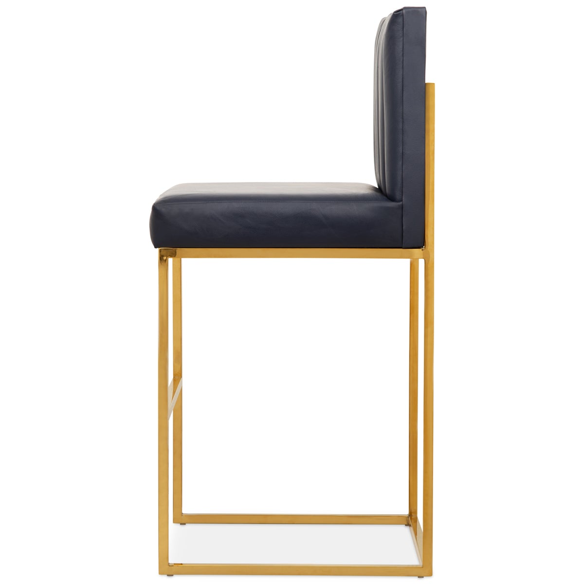 007 Barstool - Grey Faux Leather with Channel Tufting - ModShop