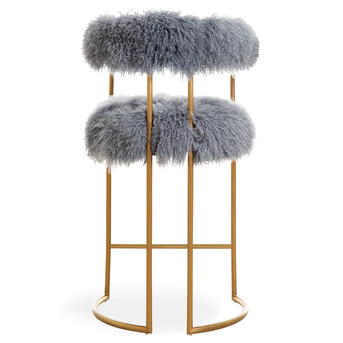 Acapulco 2 Bar and Counter Stool - Modern Curved Stool - Mongolian Fur ...
