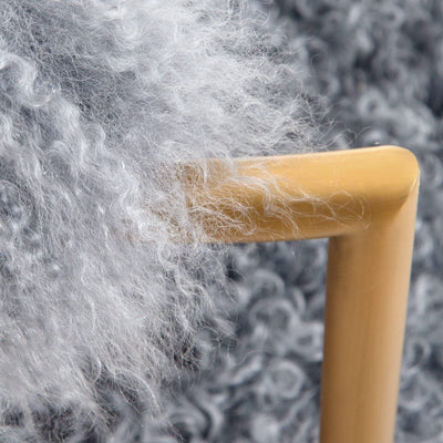 Acapulco 2 Bar and Counter Stool - Modern Curved Stool - Mongolian Fur ...