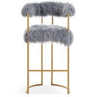 Acapulco 2 Bar and Counter Stool - Modern Curved Stool - Mongolian Fur ...