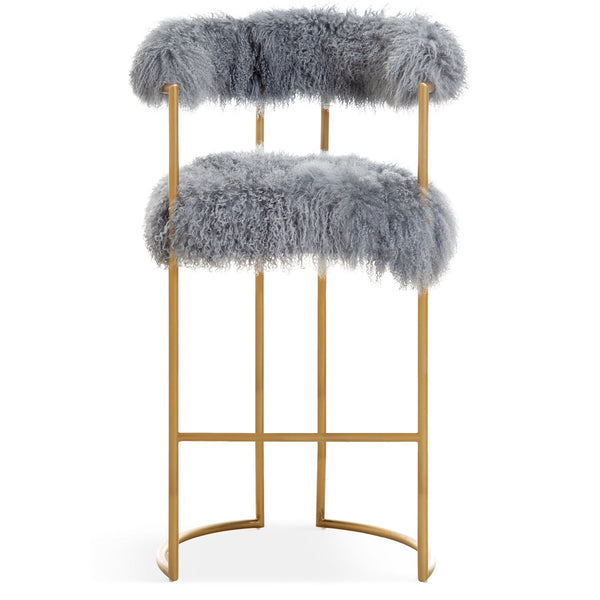 Acapulco 2 Bar and Counter Stool - Modern Curved Stool - Mongolian Fur ...