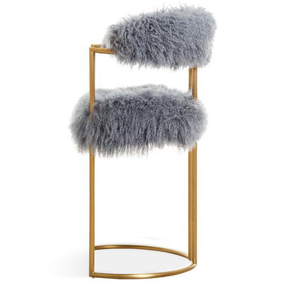 Acapulco 2 Bar and Counter Stool - Modern Curved Stool - Mongolian Fur ...