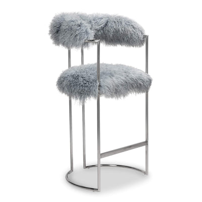 Acapulco 2 Bar and Counter Stool - Modern Curved Stool - Mongolian Fur ...