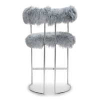 Acapulco 2 Bar and Counter Stool - Modern Curved Stool - Mongolian Fur ...