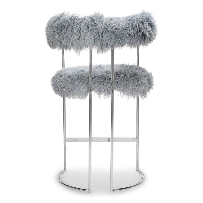 Acapulco 2 Bar and Counter Stool - Modern Curved Stool - Mongolian Fur ...