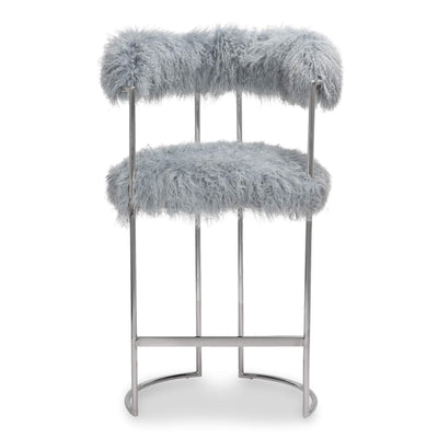 Acapulco 2 Bar and Counter Stool - Modern Curved Stool - Mongolian Fur ...
