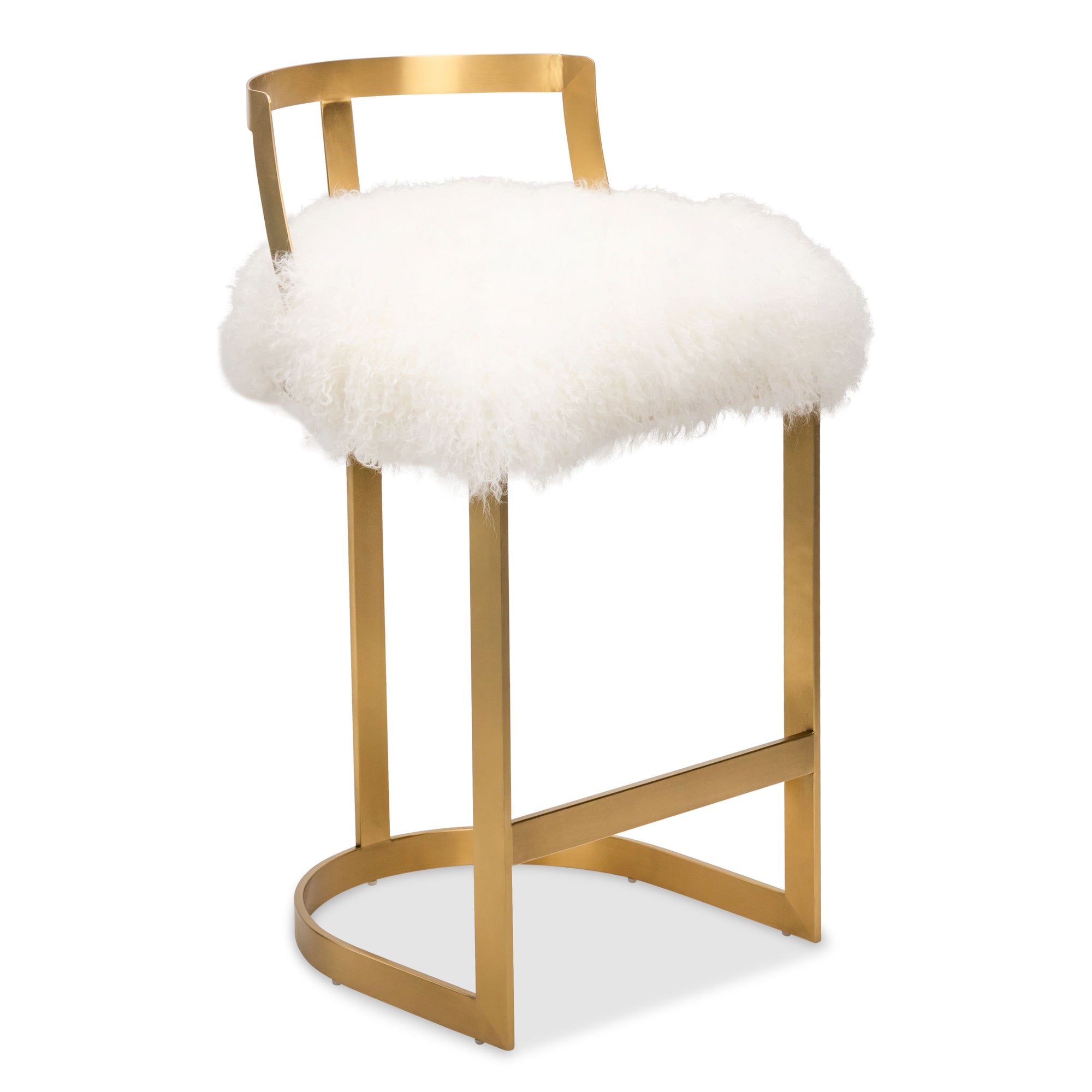 Madrid Bar and Counter Stool with Mongolian Fur - ModShop