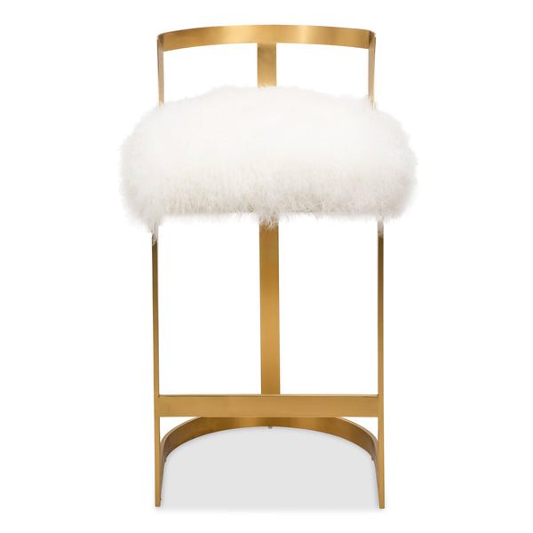 Madrid Bar and Counter Stool with Mongolian Fur - ModShop